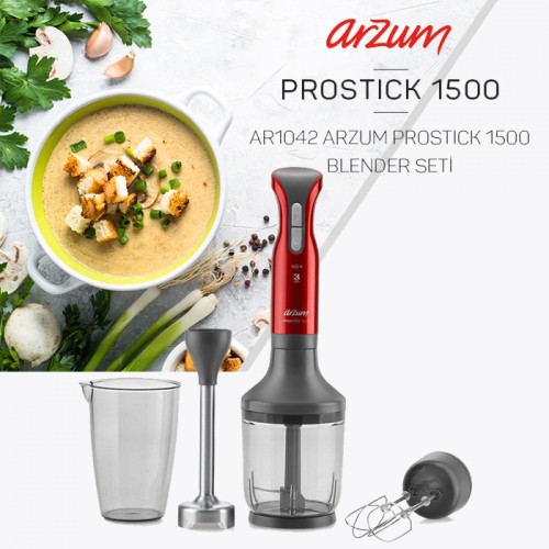 Arzum AR1042 Prostick 1500 1500W Blender Seti - Nar - incehesap.com