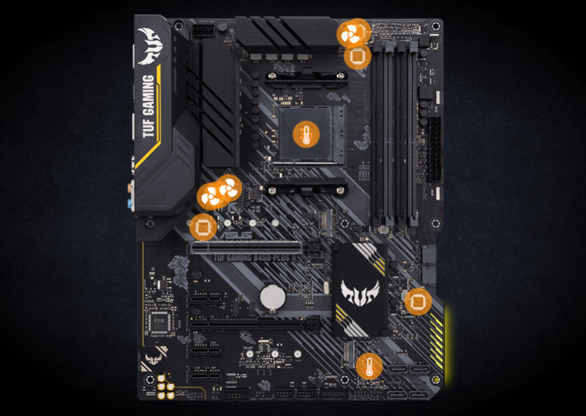 Asus TUF GAMING B450-PLUS II AMD B450 Soket AM4 DDR4 4400(OC)MHz ATX ...