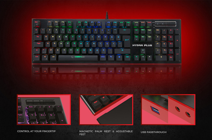 Rampage Hydra R6 Plus Blue Switch RGB TR Q Mekanik Kablolu Gaming ...