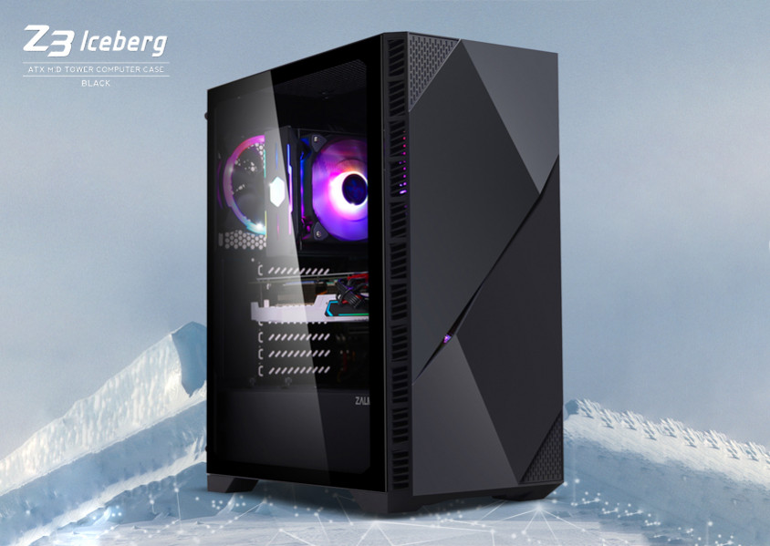 Zalman Z3 Iceberg Black Temperli Cam USB 3.0 Siyah E-ATX Mid-Tower ...