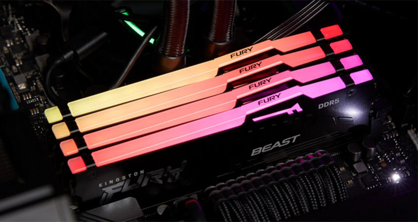 Kingston Fury Beast RGB KF560C36BBEA/16 16GB (1x16GB) DDR5 6000MHz CL36 Siyah Gaming Ram (Bellek ...