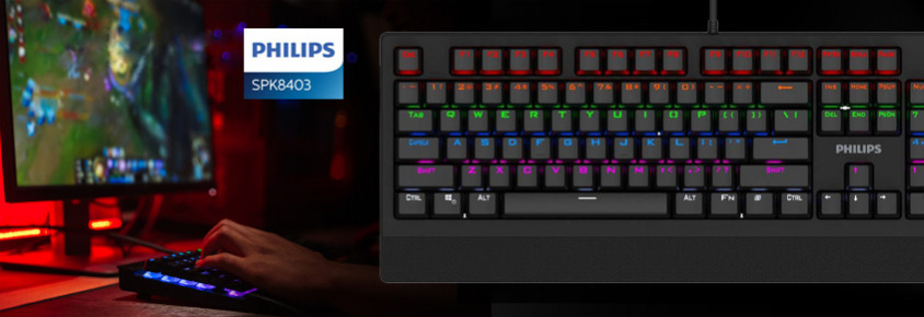 Philips G403 Momentum SPK8403 Blue Switch Rainbow Mekanik Kablolu ...