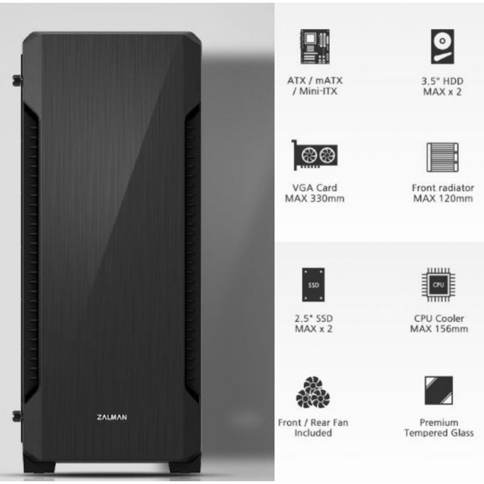 Zalman S3 TG 600W ATX Mid-Tower Kasa - incehesap.com