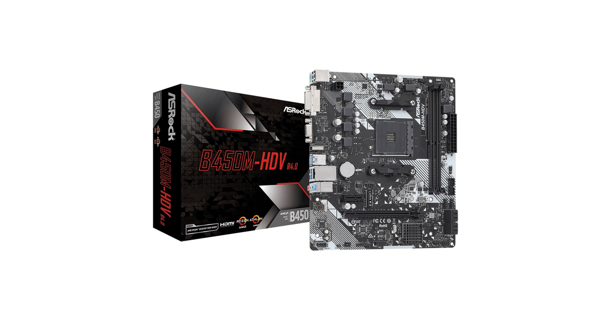 Asrock B450M-HDV R4.0 90-MXB9N0-A0UAYZ AMD B450 Soket AM4 DDR4 3200+(OC ...