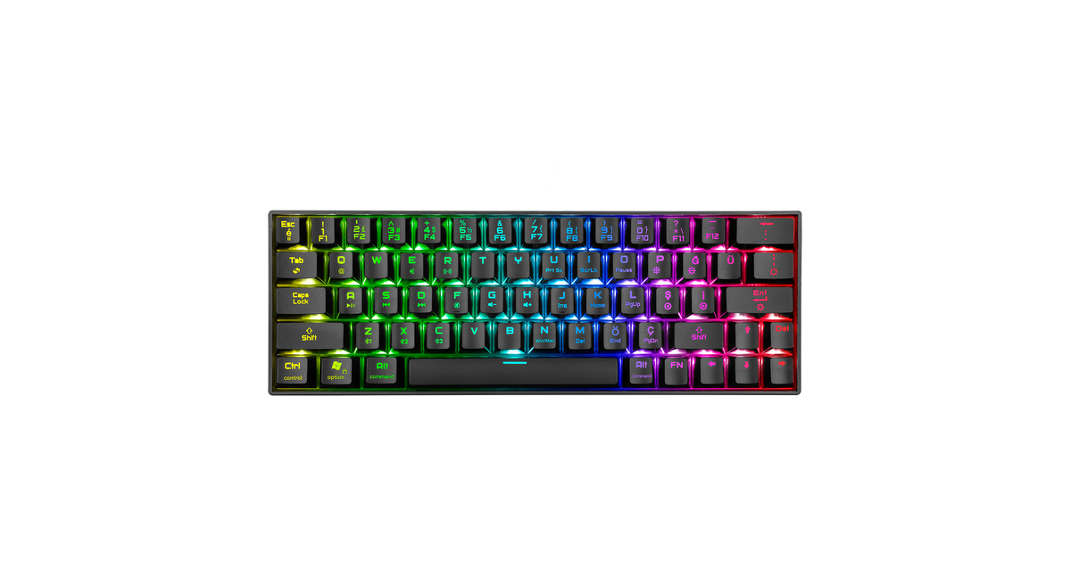 Rampage KB-RX63 B-ATOM Bluetooth RGB RED Switch Mekanik Q 63 Tuşlu ...