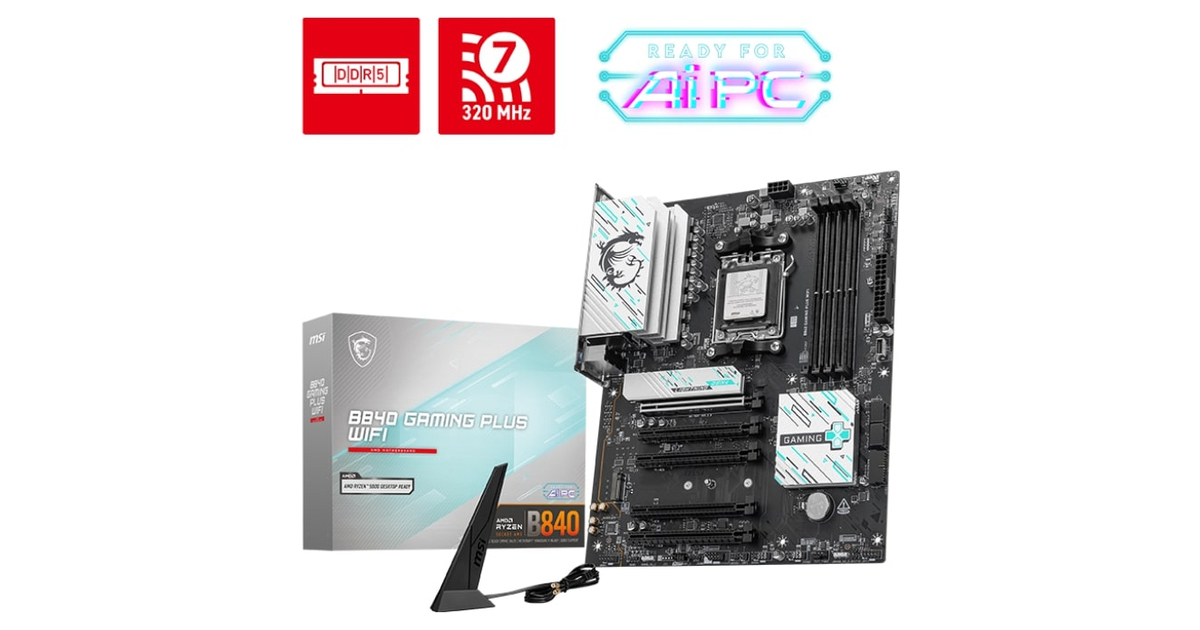 MSI B840 GAMING PLUS WIFI AM5 DDR5 8000(OC)Mhz ATX