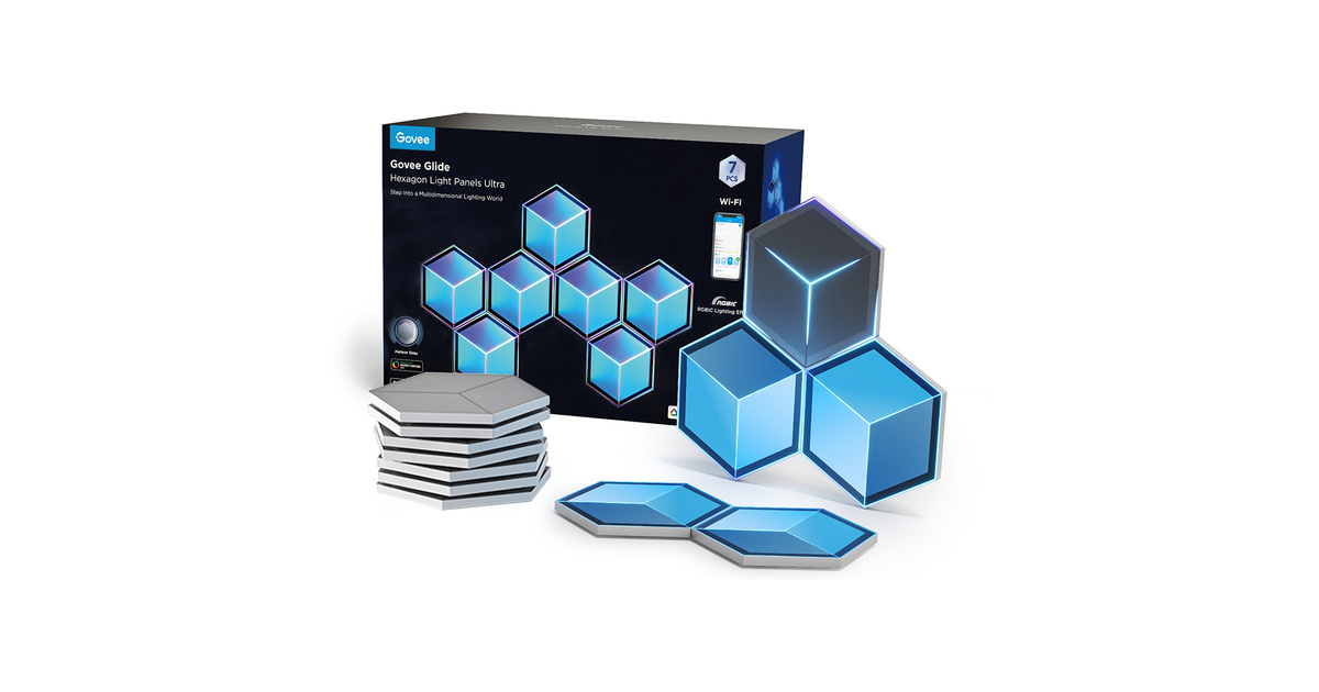 Govee Glide Hexa Ultra Gaming LED Duvar Aydınlatması 7 Parçalı ...