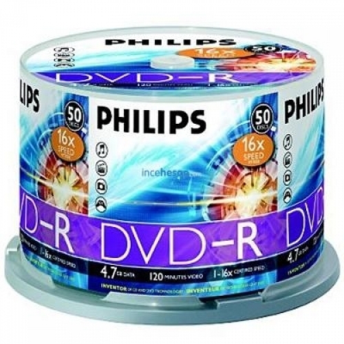 Philips DVD-R 16X 4.7GB 120 Min 50'li Spindle