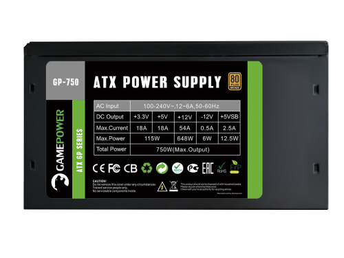 GamePower GP-750 APFC 14cm 80+ Bronze 750W Power Supply - incehesap.com