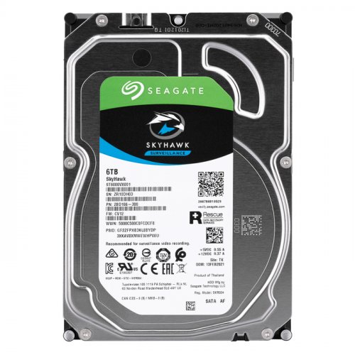Seagate Skyhawk Surveillance ST6000VX001 6TB 256MB 3.5” SATA 3 7/24 ...