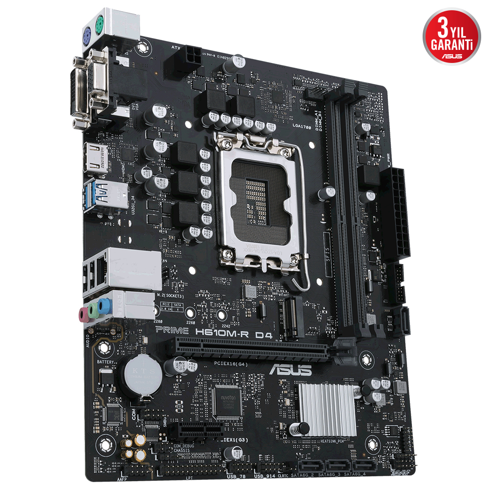 ASUS Prime H610M-R D4 Intel H610 Soket 1700 DDR4 3200MHz mATX Gaming (Oyuncu) Anakart ...