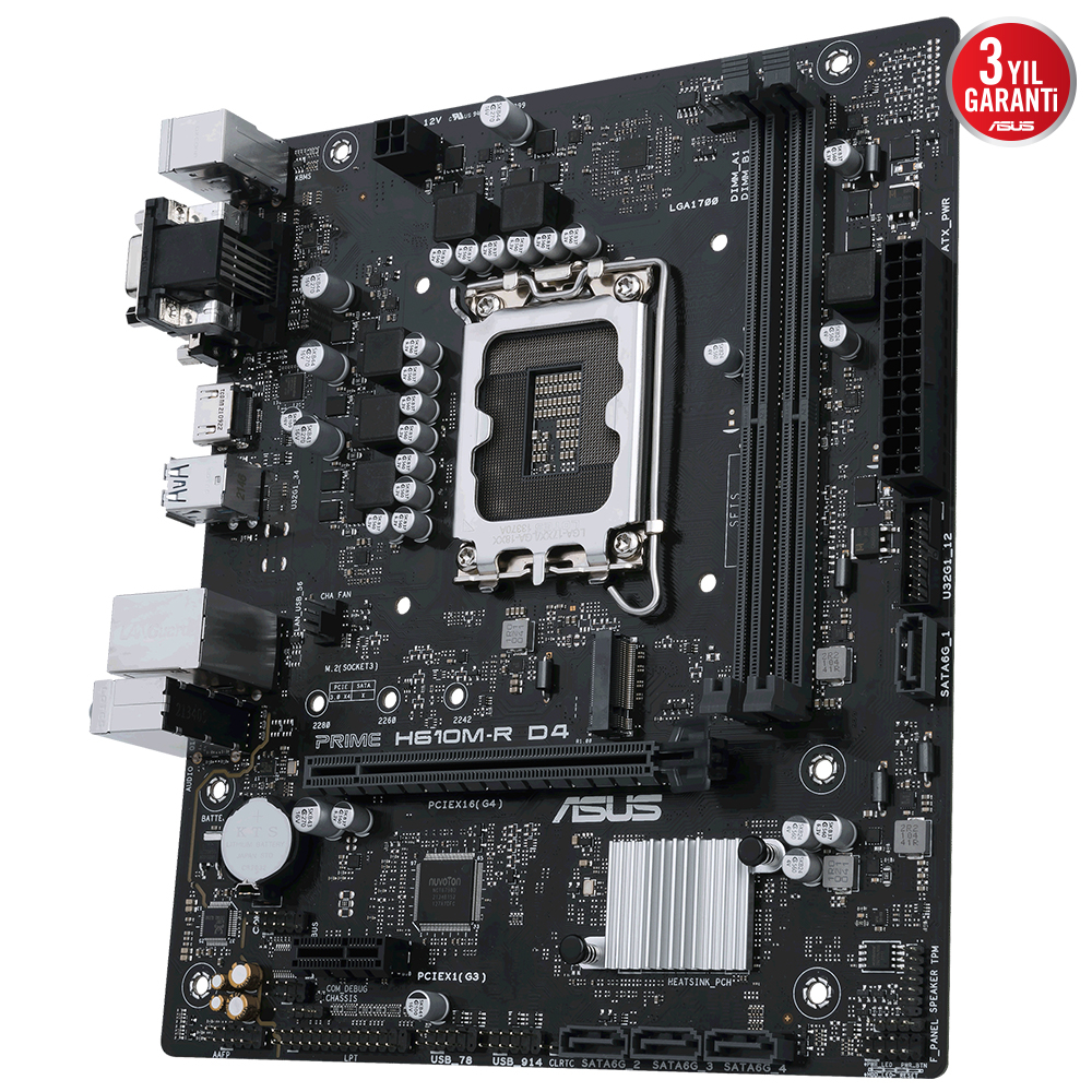 ASUS Prime H610M-R D4 Intel H610 Soket 1700 DDR4 3200MHz mATX Gaming (Oyuncu) Anakart ...