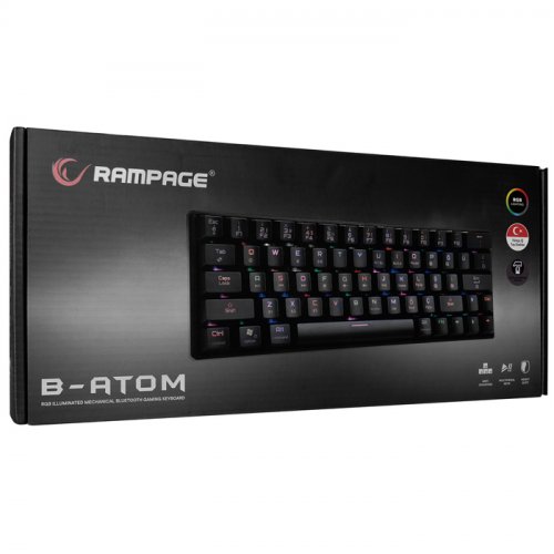 Rampage B-Atom KB-RX63 Blue Switch RGB TR Q Bluetooth / USB Mekanik ...